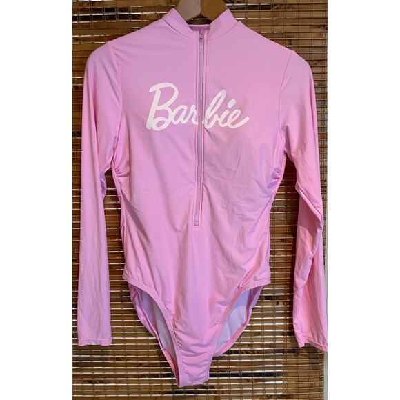 Barbie | Swim | Barbie Womens Long Sleeve High Leg Rash Guard One Piece ...